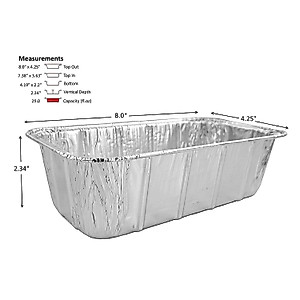 PACTOGO Loaf Pans - Disposable Aluminum Foil 1 1/2 lb. Bread Tins 8.5" X 4.5" X 2.3" (Pack of 500)