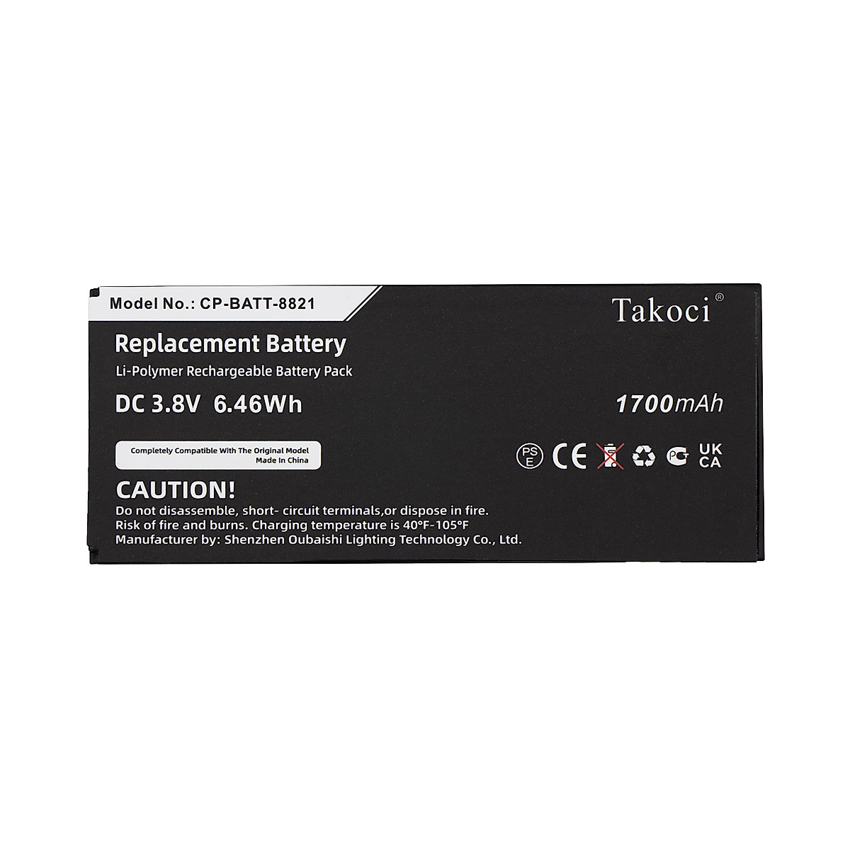 TAKOCI Replacement Battery for Cisco 8821, CP-8821-EX-K9-BUN, CP-8821-K9-BUN, Wireless IP Phone 8821, 3.8V 1700mAh