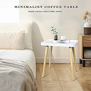 Side/Tray Table, Small End Table Accent Table Living Room Bedroom Balcony Office, Modern Side Table Bedside Table Home Decor, Small Side Table for Small Spaces, (White)
