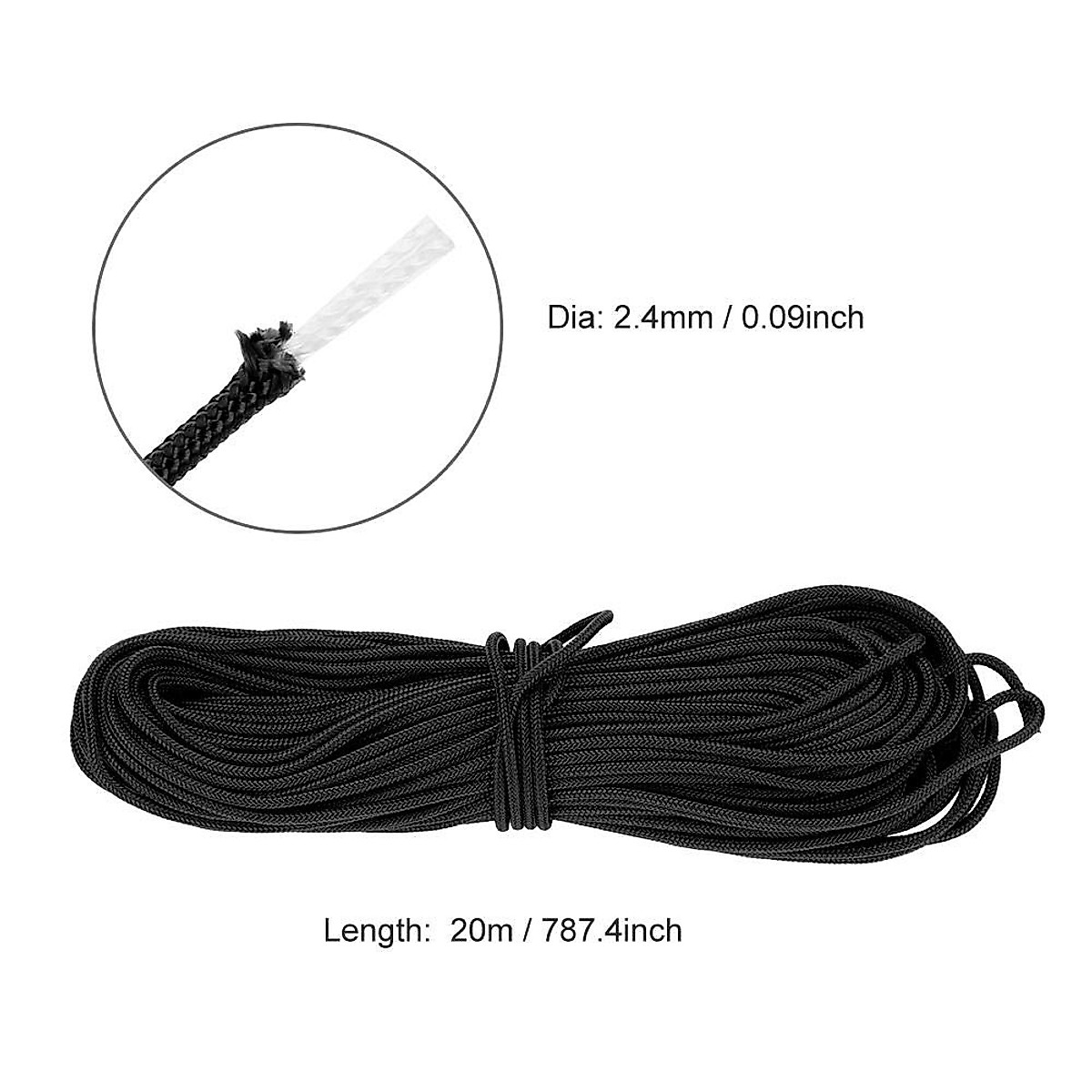 VGEBY Bowstring Loop, Archery Compound Bow D-Loop Rope Wire String Bow Release Nock Loop Accessory(Black) Bcy 24 D Loop Material 2.44Mm Archery Rope D Loop