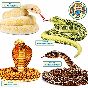 VIAHART Qamra The Queen Cobra - 102 Inch Stuffed Animal Plush - by Tiger Tale Toys