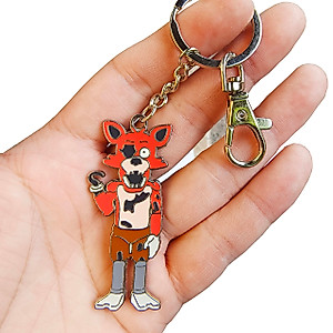 MONSTER ROSER Gift Box Jewelry For Fnaf Fan, Pendant Necklace Keychain 2In1, Gift For Kids Gamer 5 Night Freddy, Fazbear Bonnie Free Hugs (Foxy)