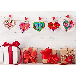 D4DREAM Valentines Day Heart Stickers Craft Kit for Kids 24pcs DIY Heart Ornaments Heart Valentine Craft Kits for Wedding Adults Kids Valentine Gift Exchange Classroom Activity Art Project