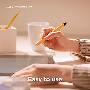 elago Classic Pencil Case Compatible with Apple Pencil 1st Generation, Classic Design, Durable Silicone (Yellow)