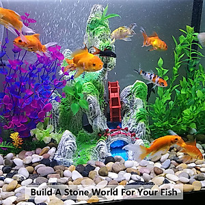 YISZM 2lbs White River Rocks, 1-2 Inch Natural Pebbles for Indoor Plants, High Polished Decorative Stones Vase Filler Fish Tank Aquariums Landscaping Garden Outdoor and Indoor DIY