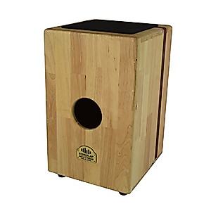 Echoslap Solid Siam Oak Bass Cajon - Vintage Dark Faceplate, Hand Crafted Solid Body for Deep Bass Tones, 6 Adjustable Snare Wires for Crisp Buzz, Two Sound Holes, Padded Seat + Free Backpack Gig Bag