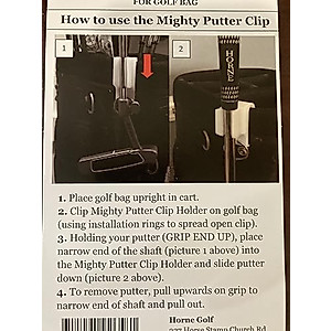 Horne Golf Mighty Putter Clip Holder for The Golf Bag