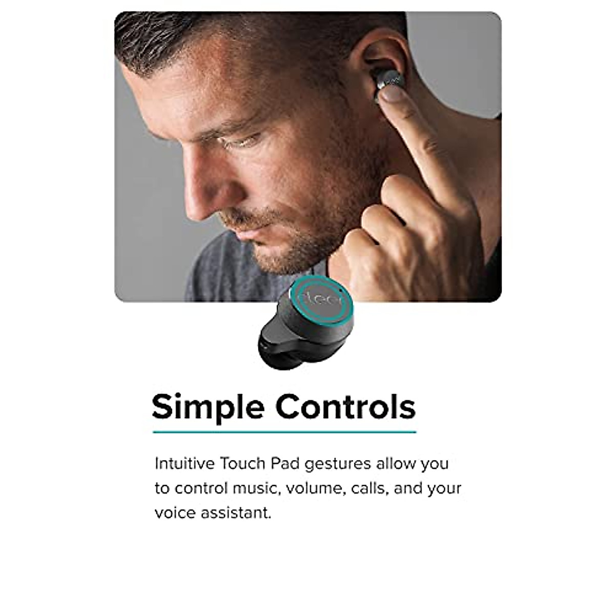 Cleer Audio, Roam NC Wireless Bluetooth Noise Cancelling Earbuds with Long Lasting Battery Life, Sweat Proof and Water Resistant, Touch Controls, Ambient Mode Music and Calls, Black