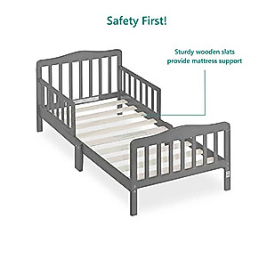 Dream On Me Classic Design Toddler Bed in Steel Grey, Greenguard Gold Certified
