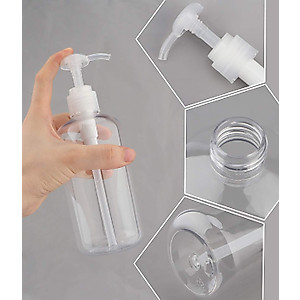 Pump Bottle, Dedoot 2 Pack Clear Empty Plastic Bottles with Pump 10oz Pump Bottle Dispenser for Shampoo, Lotion and Wash Soap