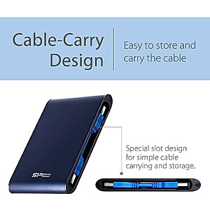 Silicon Power 1TB Rugged Portable External Hard Drive Armor A80, Waterproof USB 3.0 for PC, Mac, Xbox and PS4, Blue