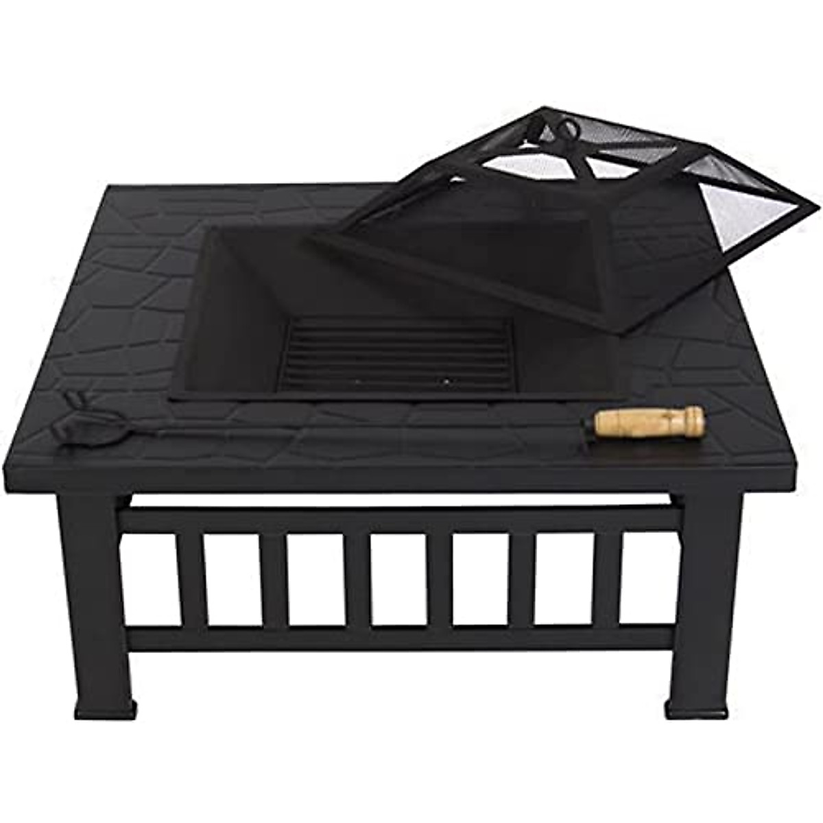 LEAYAN Garden Fire Pit Grill Bowl Grill Barbecue Rack Fire Pit Outdoor fire Pit, Home Garden Decoration fire Pit, Villa Wood-Burning Barbecue fire Pit Table, 31 inches