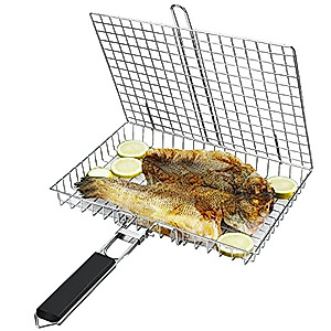 Grill Basket NABAOXUN BBQ Grilling Basket fish grill basket, Grill Basket Grill Rack,Outdoor Grill Accessories