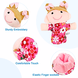 Sealive 16-PCS Finger Puppets for Toddlers Story Time - Soft Velvet 10 Animals & 6 Family Members - Perfect for Role Playing, Classroom Learning, Party Favors, Travel, Therapy, Imagination Building