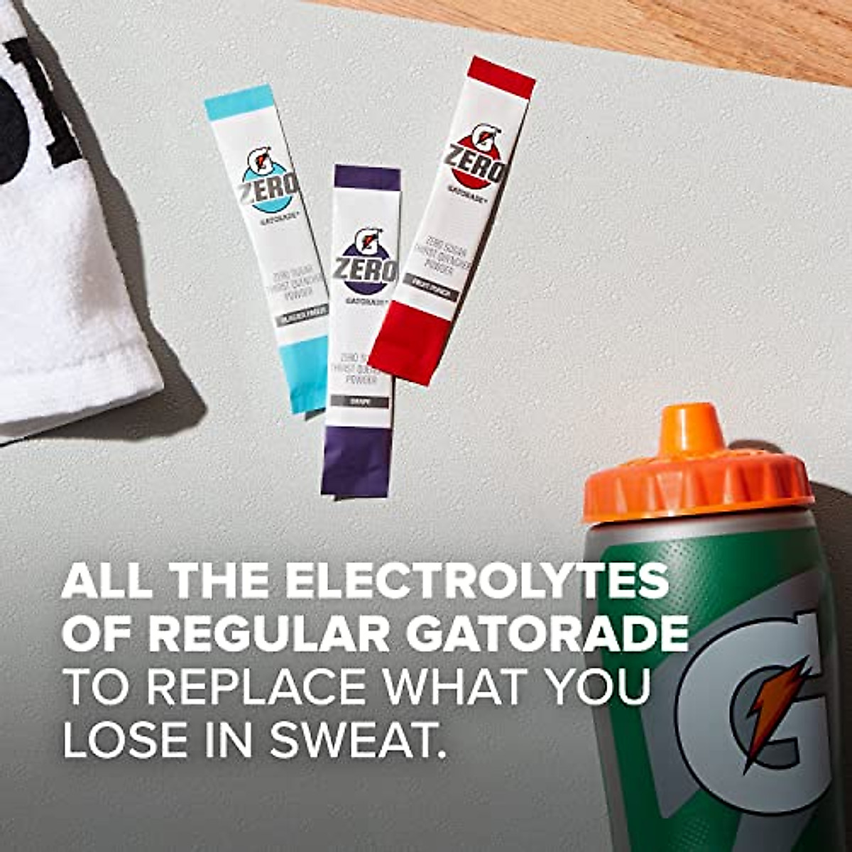 Gatorade G Zero Powder, Grape, 0.10oz Packets, Makes 20 ounces, 10 Count (Pack of 12)
