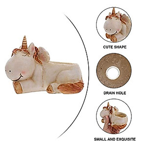 Cabilock Unicorn Flower Pot Succulent Pot Cactus Bonsai Pot Planter Plant Container Holder Unicorn Ornament Housewarming Garden Gift