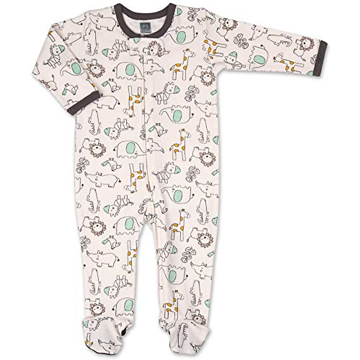 The Peanutshell Safari 3 Pack Sleeper Set for Baby Boys (3M) Black