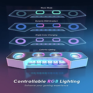 FIFINE Computer Speaker and Gaming Headset, Gaming Headphones for PC-Wired Headphones with Microphone-7.1 Surround Sound for Laptop,Bluetooth Wireless RGB Speaker for PC Desktop Laptop Phone (A16W+H6