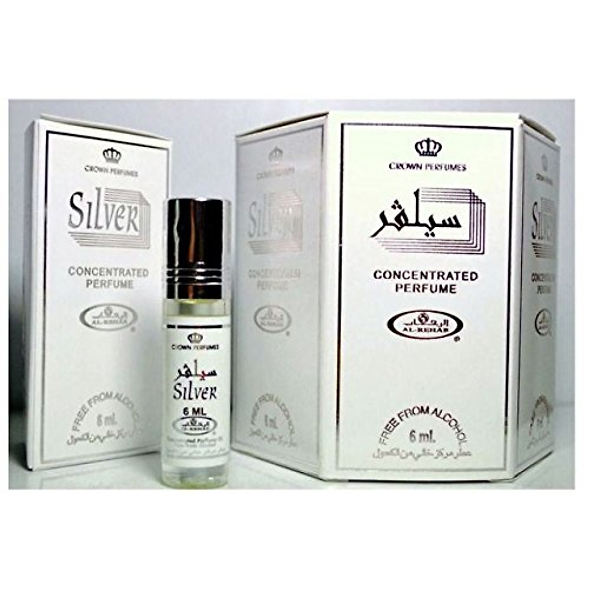 Silver - 6ml (.2oz) Roll-on Perfume Oil by Al-Rehab (Crown Perfumes) (Box of 6)