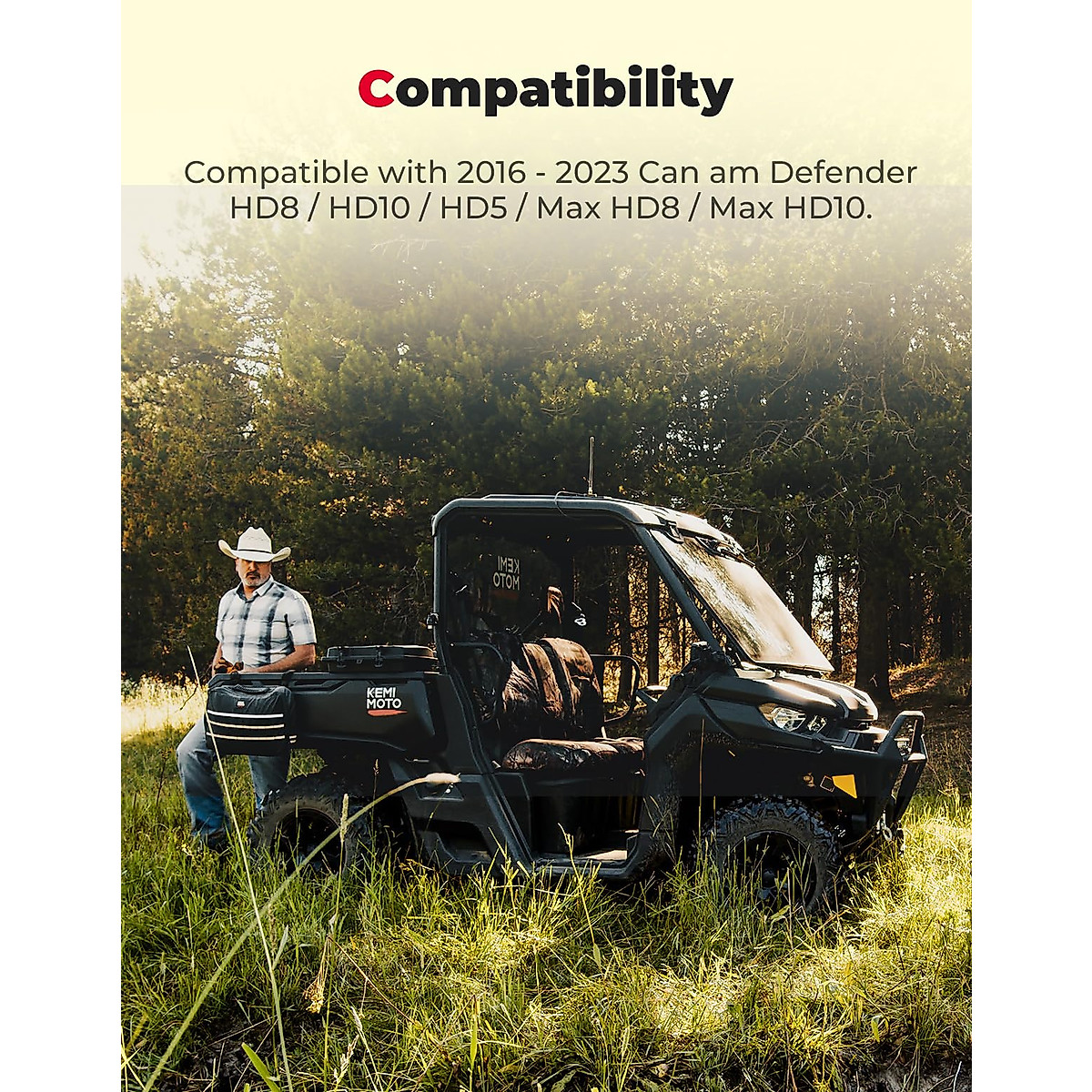 KEMIMOTO Removable Storage Bins, Passenger Under Seat Storage Box Compatible with Can-Am 2016 2017 2018 2019 2020 2021 2022 2023 Defender HD8 / HD10 / HD5 / Max HD8 / Max HD10, Replace OEM #715003314