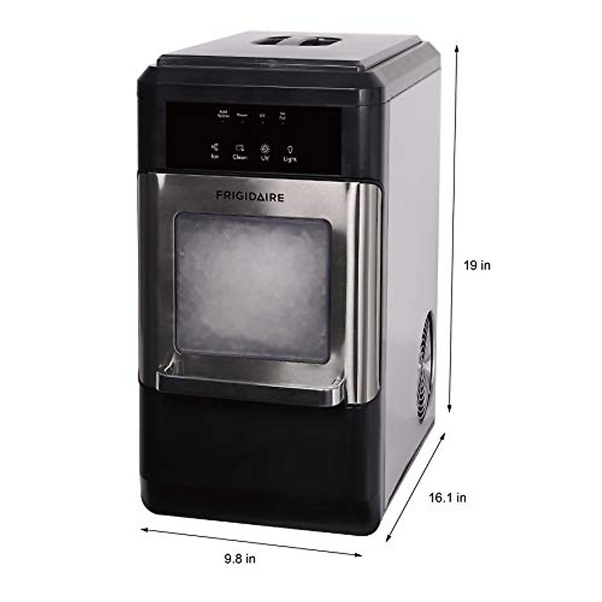 Frigidaire EFIC235-AMZ Countertop Crunchy Chewable Nugget Ice Maker, 44lbs per day, Self Cleaning Function