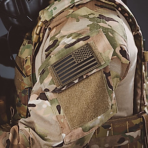 EXCELLENT ELITE SPANKER 2 Pcs American Flag Patch Reflective USA Flags Patches PVC Tactical Patch for Backpack Vest Clothes Hat Patch Military Team Patch (Ranger Green)