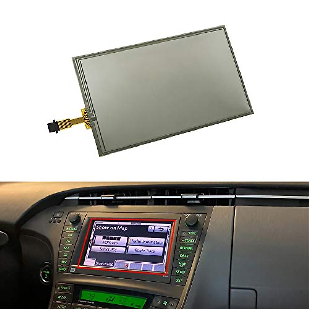 7" Touch Screen Digitizer for Toyota Prius 2010-2011 E7022 JBL Navigation LQ070T5GA01