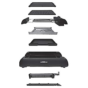 GoWISE USA GW88000 2-in-1 Smokeless Indoor Grill and Griddle with Interchangeable Plates and Removable Drip Pan + 20 Recipes (Black), Large