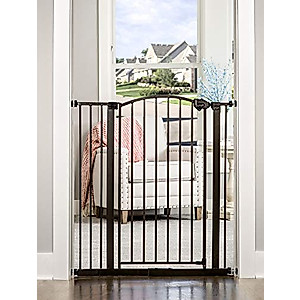 Regalo Easy Step Extra Tall Arched Décor Walk Thru Baby Gate, Includes 4-Inch Extension Kit, 4 Pack Pressure Mount Kit and 4 Pack Wall Mount Kit, Bronze, 36-Inches Tall (Pack of 1)