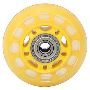 Roller Skate Wheel Accessories Luggage Replacement Wheel Yellow PU with 608ZZ Bearing Luggage Cart Skates Accessories 64x24x8mm