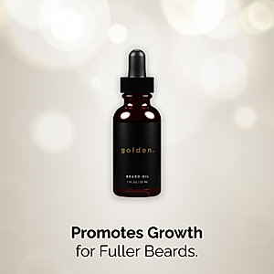Golden Grooming Beard Oil & Balm Bundle for Men – Natural Growth Kit with Shea Butter – Tame, Moisturize & Style Your Beard - Beard Oil 1 Oz