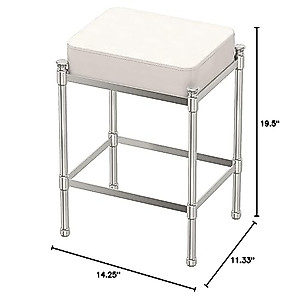 Gatco 1357 Rectangle Vanity Stool, 19.5" H, Satin Nickel