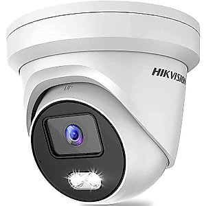 Hikvision IP Camera Turret Compatible DS-2CD2347G2-LU 2.8mm Lens 4MP Color-Vu Fixed Turret Network Camera H.265,130dB WDR,24/7 Colorful Imaging, PoE Camera, International Version