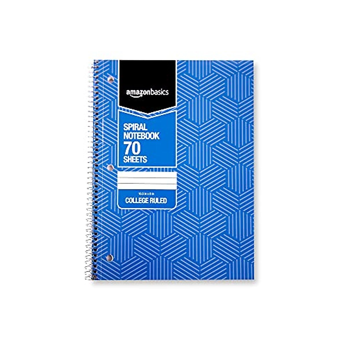 Amazon Basics College Ruled Wirebound Spiral Notebook, 70 Sheet - 5-Pack, Assorted Sunburst Pattern Colors