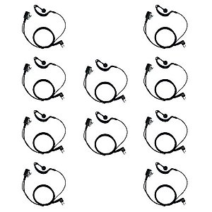 Klykon 2 Pin G Shape Earpiece Headset with Ptt Mic for Motorola cls1110 cp200 cls1410 cp185 cp200d rdm2070d walkie Talkie 2 Way Radio(10 Packs)