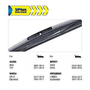 5 PLUS® 12 Inch Rear Wiper Blade Replacement Generic filter for Honda CRV 2022-2017 Element 11-03/Nissan Murano 2024-2009 Armada 23-05 Pathfinder 12-04 Rear Windshield Wiper Blade(12-B)
