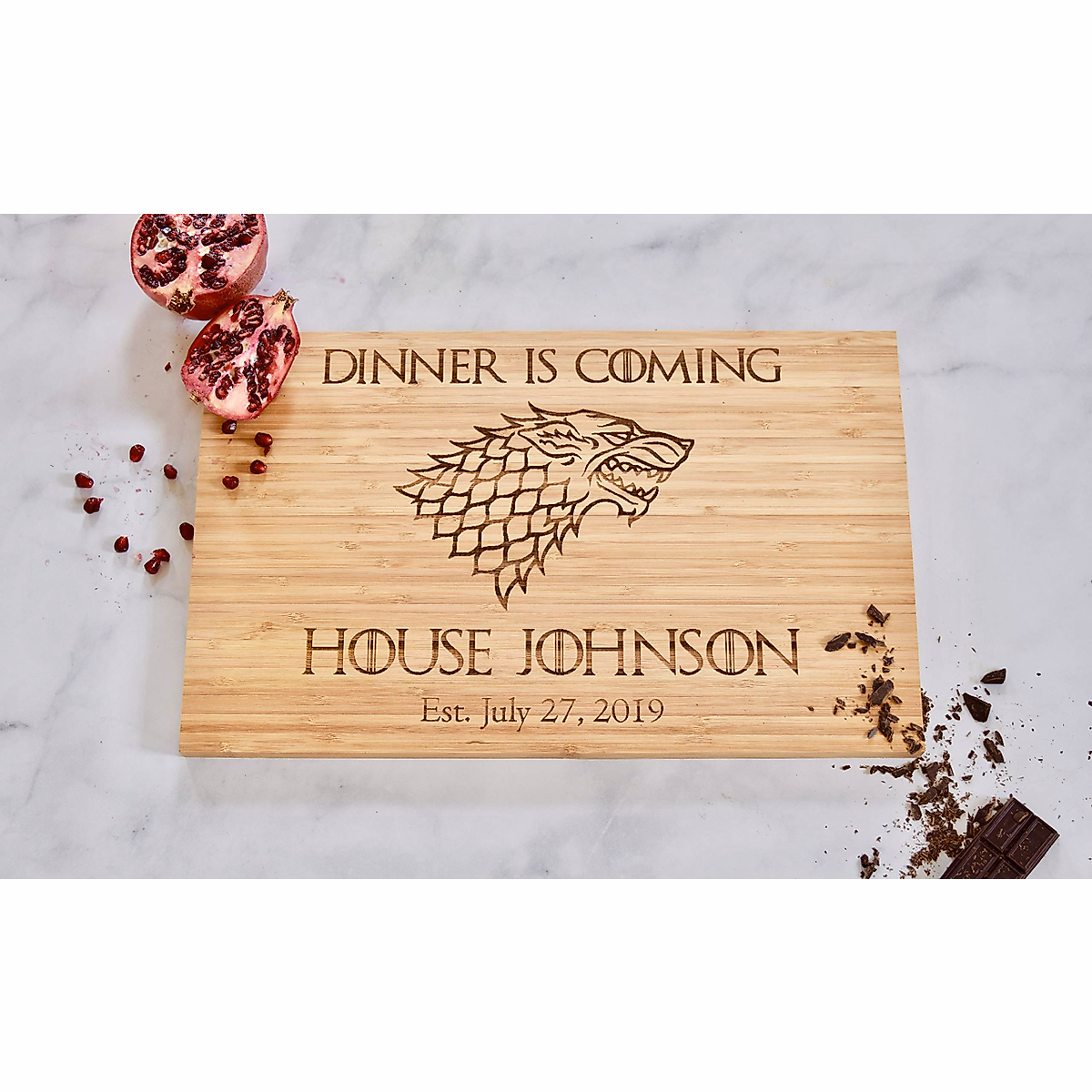 Dinner Is Coming - GOT - Custom Engraved Cutting Board - Personalized - Wedding - Engagement - Gift - Anniversary