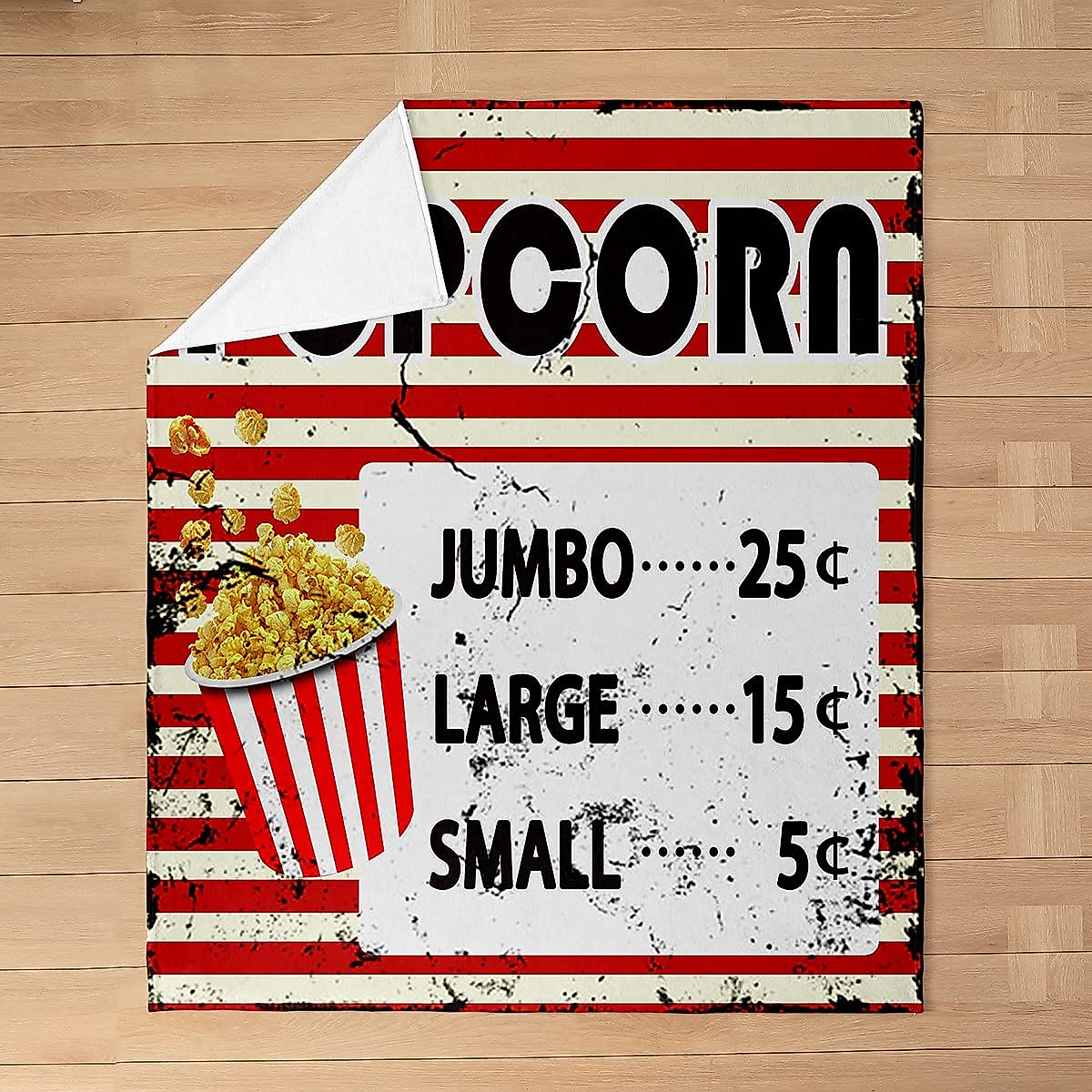 Feelyou Kids Popcorn Plush Throw Blanket, 40"x50" Movie Theater Blanket for Boys Teens DecorMovie Night Flannel Fleece Blanket Set Cinema Movie Ticket Bedroom