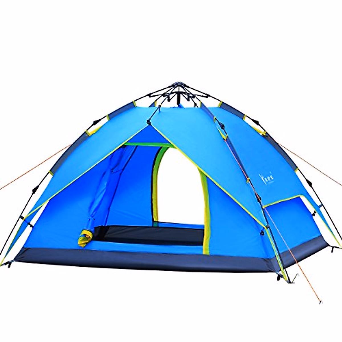 Qisan Family Camping Tent 3-4 Person Automatic Hydraulic Canopy Tent Easy to Set up and Package Windproof Backpacking Tent for Camping, Hiking, Outdoor Festivals, Car Trip Blue Color