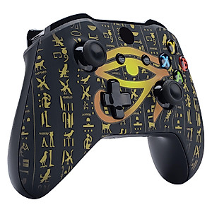 eXtremeRate Eye of Providence Origins Faceplate Cover, Soft Touch Front Housing Shell Case, Comfortable Soft Grip Replacement Kit for Xbox One S & Xbox One X Controller - Controller NOT Included