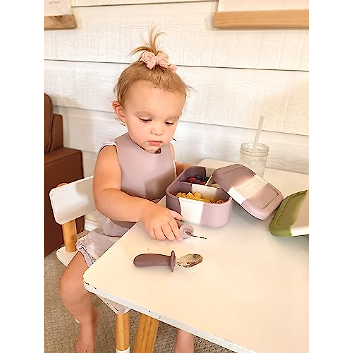 The Dearest Grey Leakproof Silicone Bento Box For Adults & Kids (Purple Tie Dye)