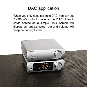 Topping DX3pro+ LDAC Headphone Amplifier - ES9038Q2M XU208 NFCA Bluetooth5.0 Audio Decoder USB/Opt/Coax DAC AMP Pre Amplifier with Remote Control (Black)
