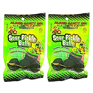 Alamo Candy Sour Pickle Balls, 1 Oz (Pack of 2)
