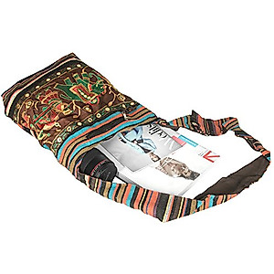 Patchwork Brown Cotton Hobo Crossbody Shoulder Bag Hipster Boho Sling Messenger School Casual