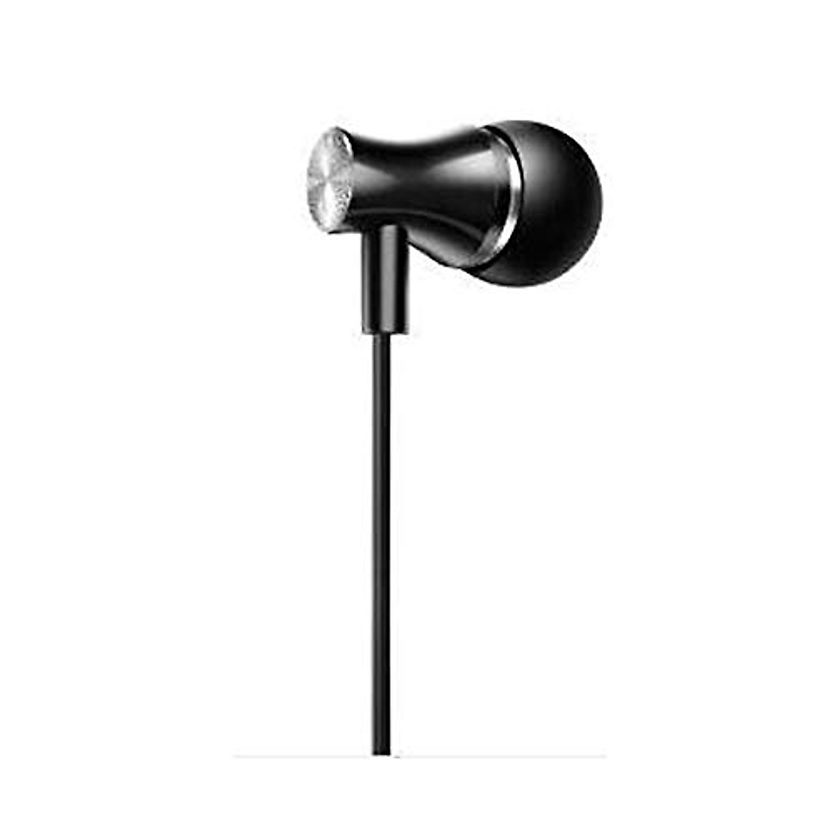 LINHUIPAD k8 Single Side Earphone in-Ear Stereo to Mono Earbud Headphones,3.5mm Plug Metal Noise Isolating Earplugs with mic,Spring Coil Reinforced Cord
