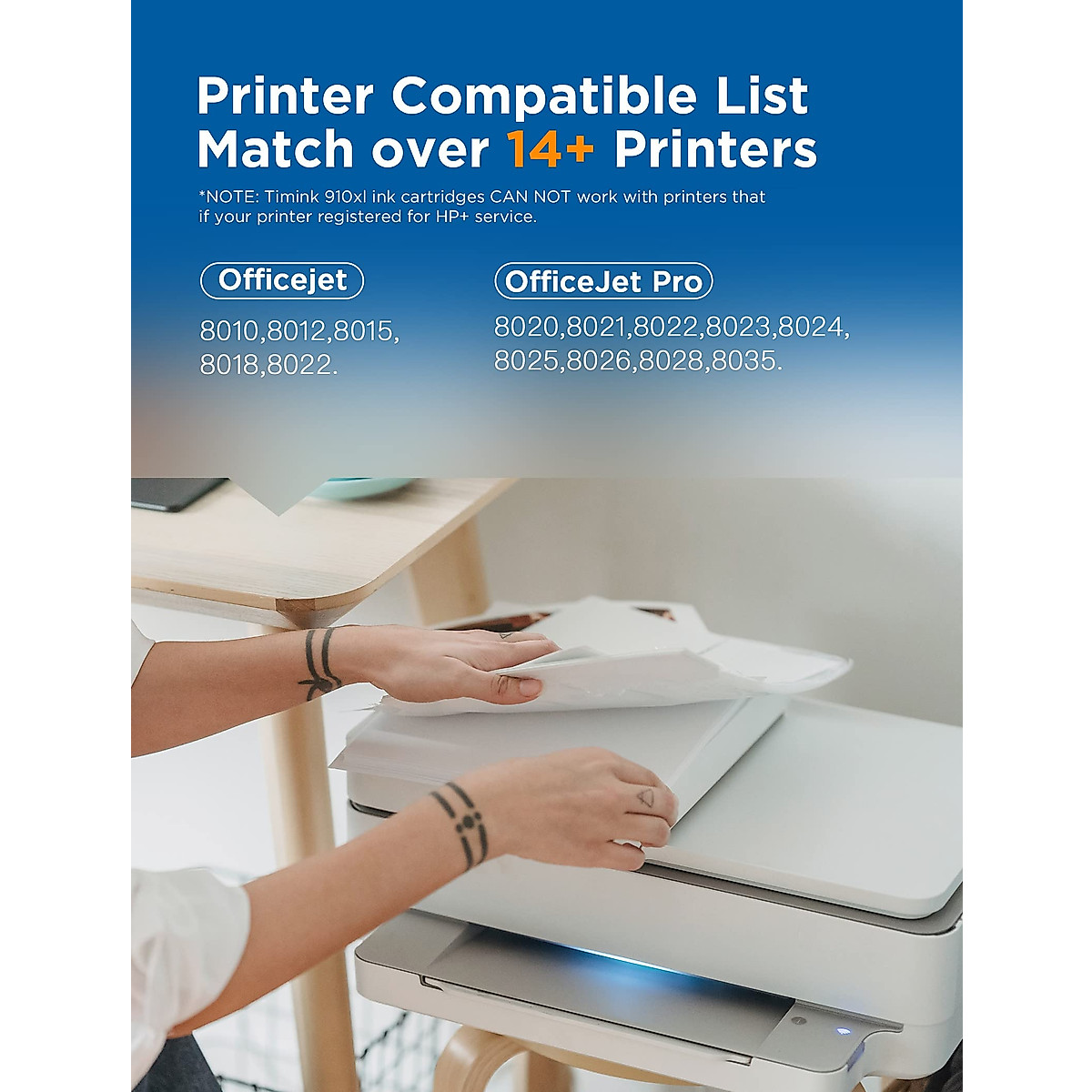 【4-Pack Larger Capacity】 910XL Compatible Ink Cartridges Replacement for HP 910 XL Ink Cartridges Combo Pack, Work for OfficeJet Pro 8025 8035 8020 8028 Printer (BCMY-4 Pack)