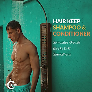 Challenger Men's Hair Keep Shampoo & Conditioner, 2X 10 Oz Bottles | Hair Growth Combo | DHT Blockers| w/Baicapil, Capixil, Rejuvasoft, HairSpa | Caffeine, Biotin, Argan Oil, Coconut Oil & more!