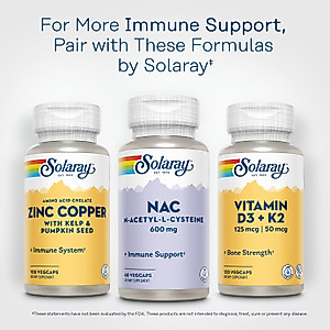 SOLARAY NAC Supplement - N Acetyl Cysteine 600 mg - Precursor to Glutathione Supplement - Immune Support Supplement - Lab Verified, 60-Day Guarantee - 60 Servings, 60 VegCaps