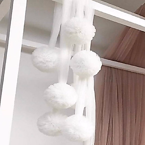 difcuyg5Ozw Lightweight Home Bed Netting Hanging Chiffon Balls Decoration, Lovely Mosquito Net Ornament Accessories - Pink