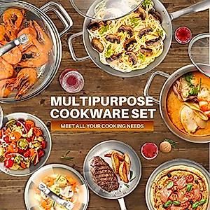 Duxtop Professional Stainless Steel Pots and Pans Set, 17PC Induction Cookware Set, Impact-bonded Technology